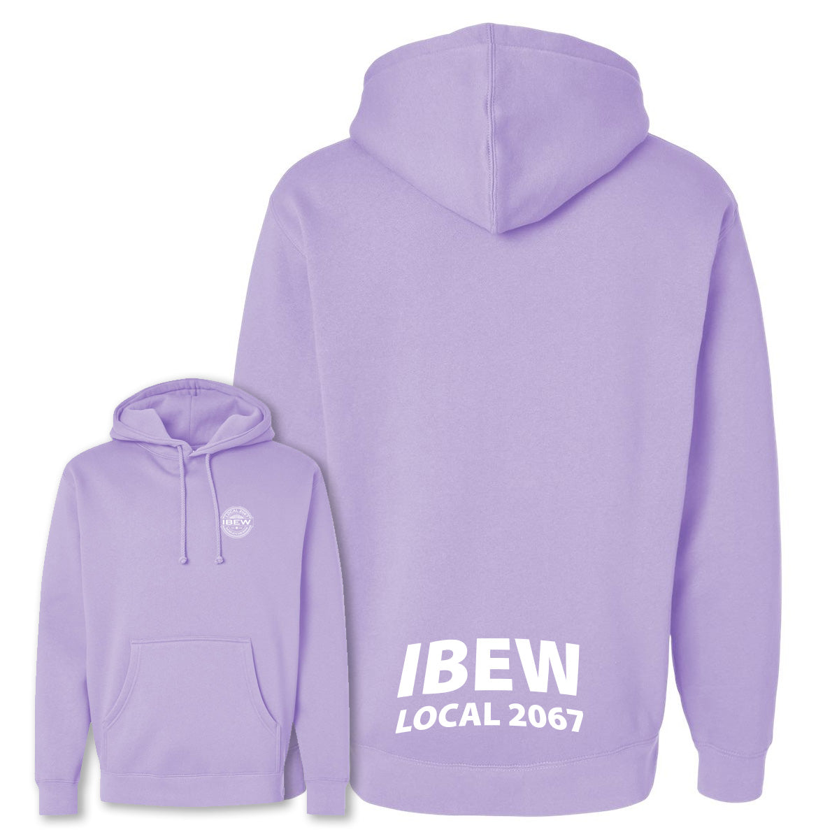 Heavyweight IBEW Local 2067 Hoodie Lavender Wheat Logo