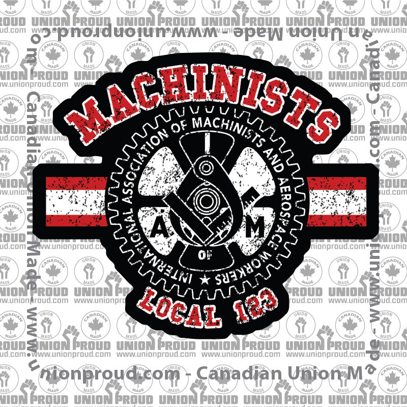 Machinist Collegiate Red & White Decal