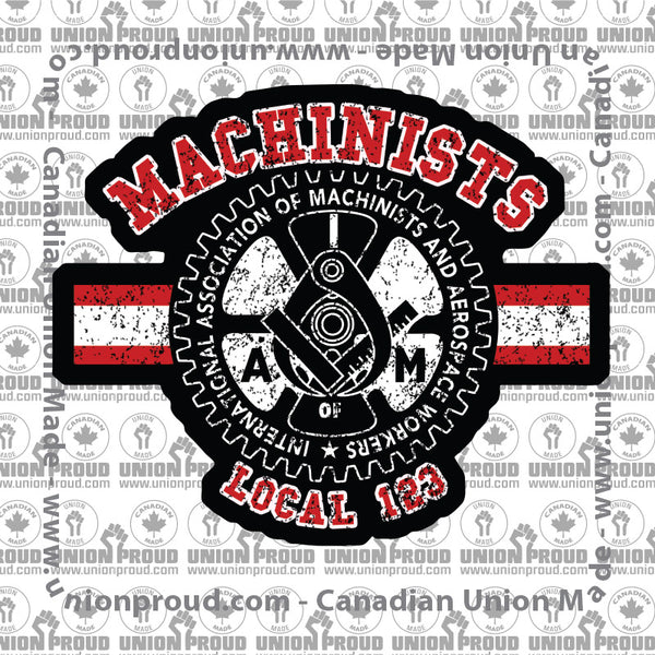 Machinist Collegiate Red & White Decal – unionproud.com