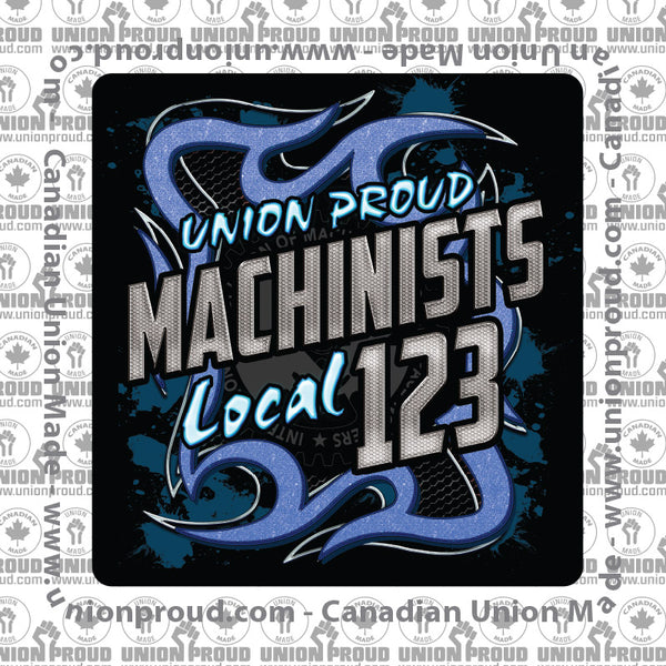 Machinist Blue Metal Decal – unionproud.com