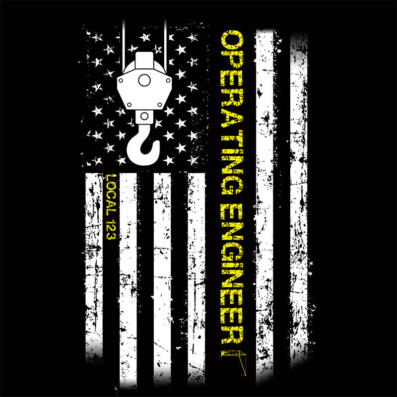 Operating Engineers USA Flag Hook Decal