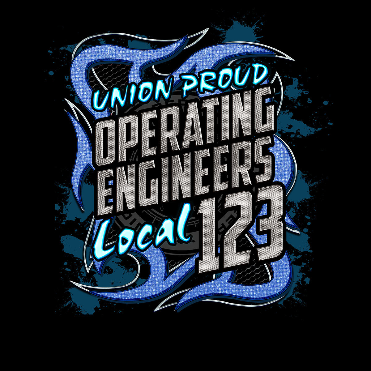 Operating Engineers Blue Metal Decal