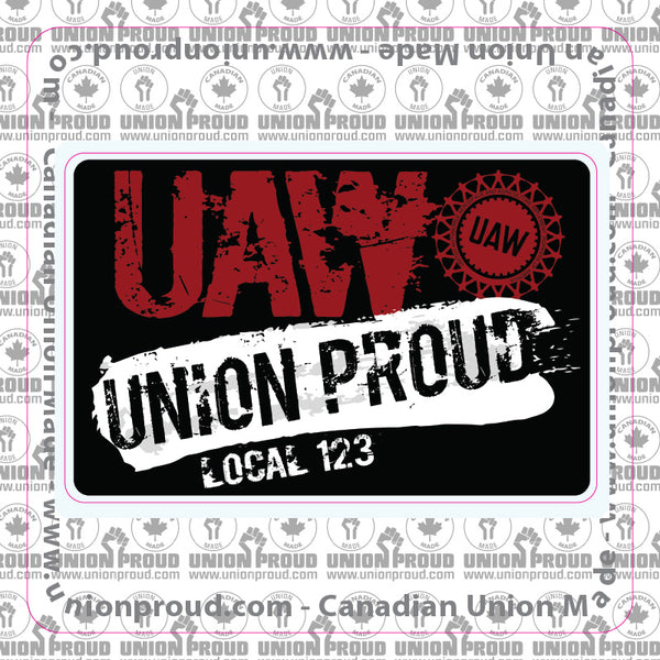 UAW Union Proud Splatter Decal – unionproud.com